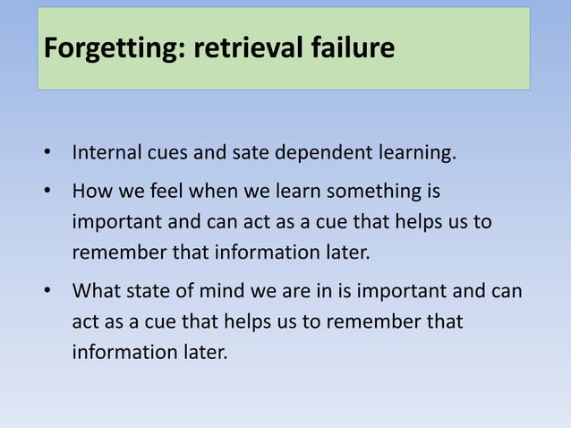 Mod 3 retrieval failure2 | PPT