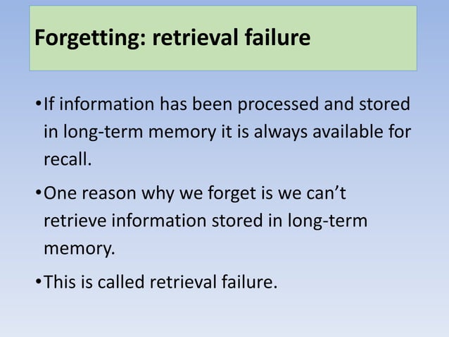 Mod 3 retrieval failure2 | PPT