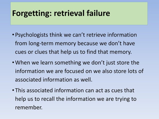 Mod 3 retrieval failure2 | PPT