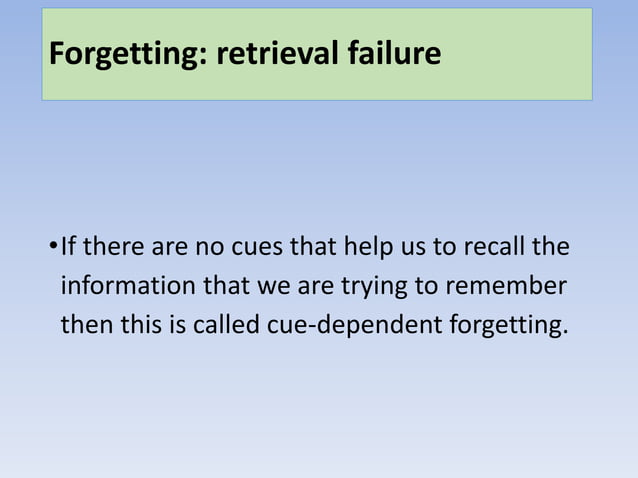 Mod 3 retrieval failure2 | PPT