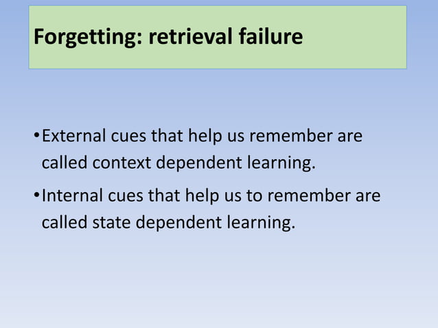 Mod 3 retrieval failure2 | PPT