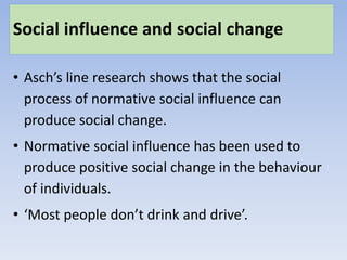 Mod 3 social influence and social change | PPTX