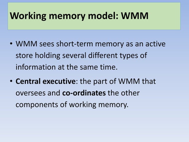 Mod 3 working memory model slides | PPTX