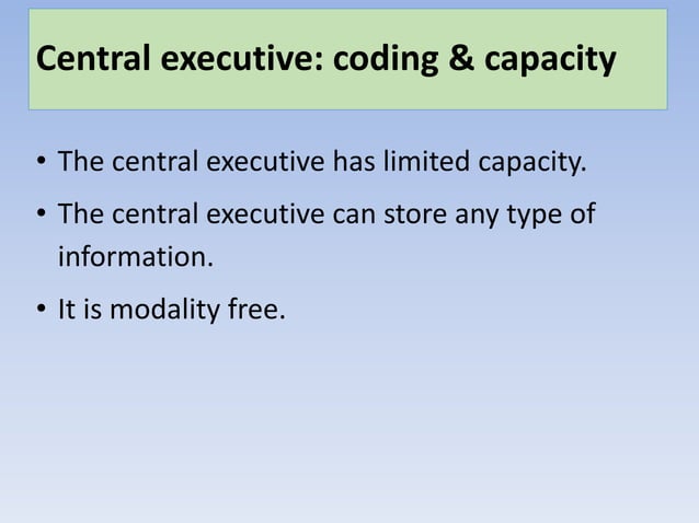 Mod 3 working memory model slides | PPTX