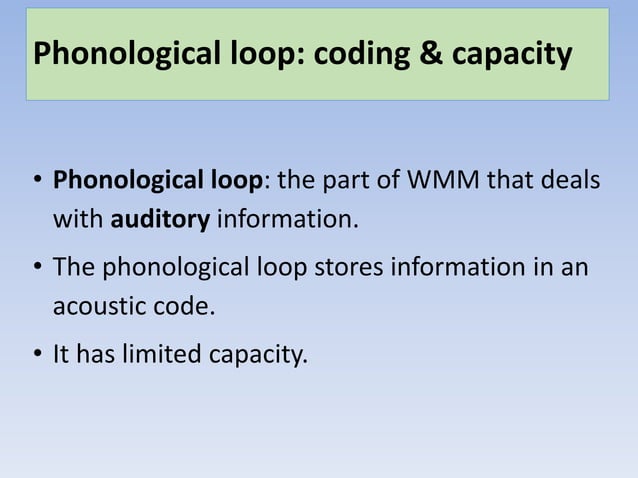 Mod 3 working memory model slides | PPTX