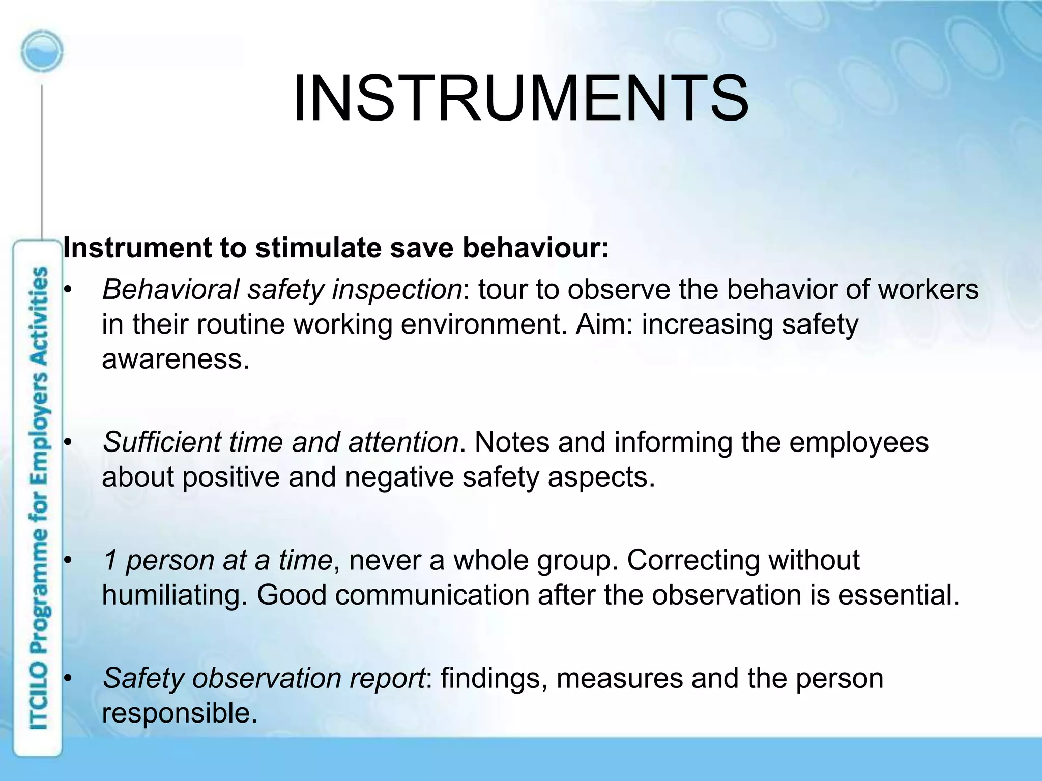 stimulating safe behaviours | PPTX