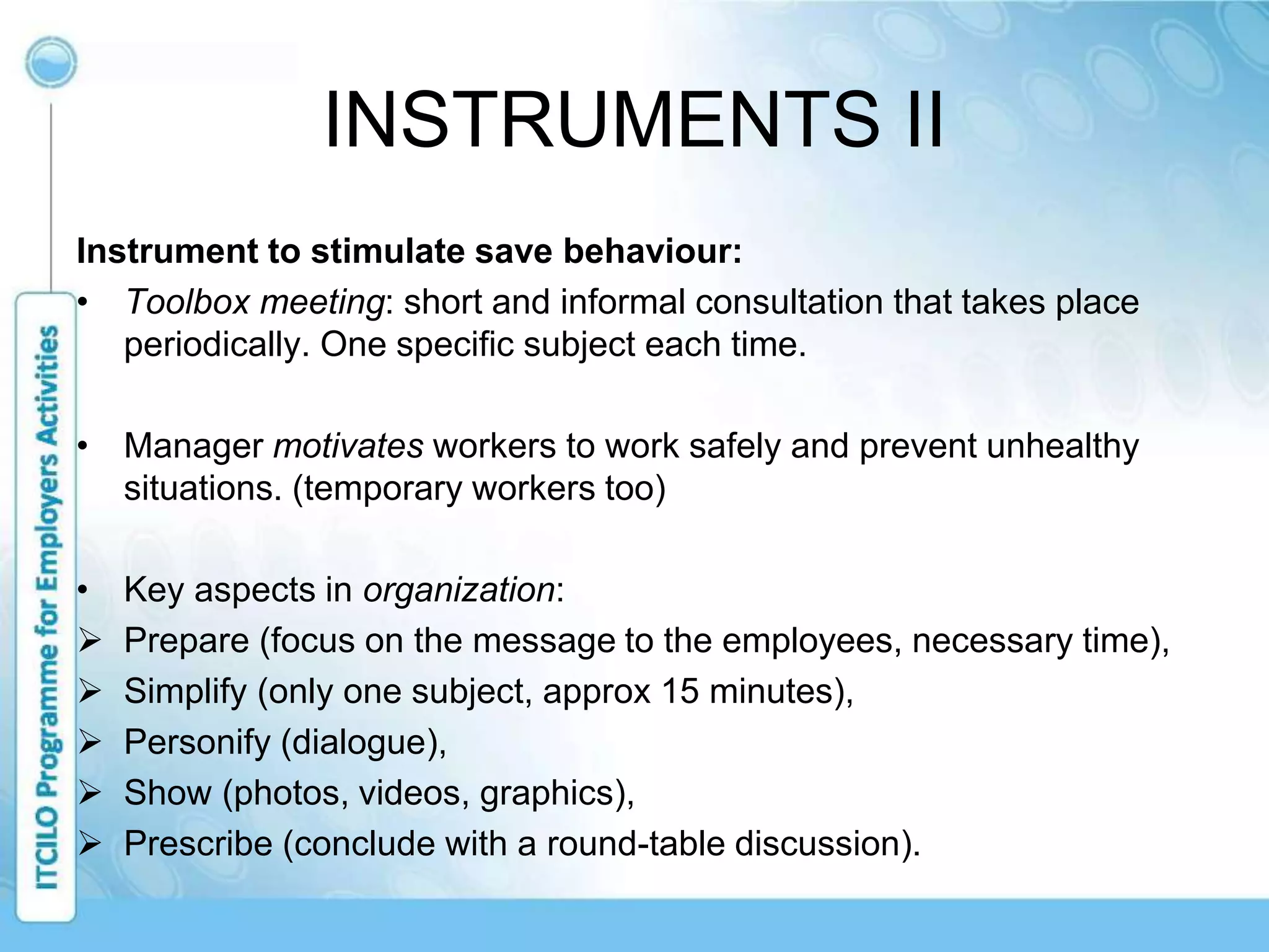 stimulating safe behaviours | PPTX