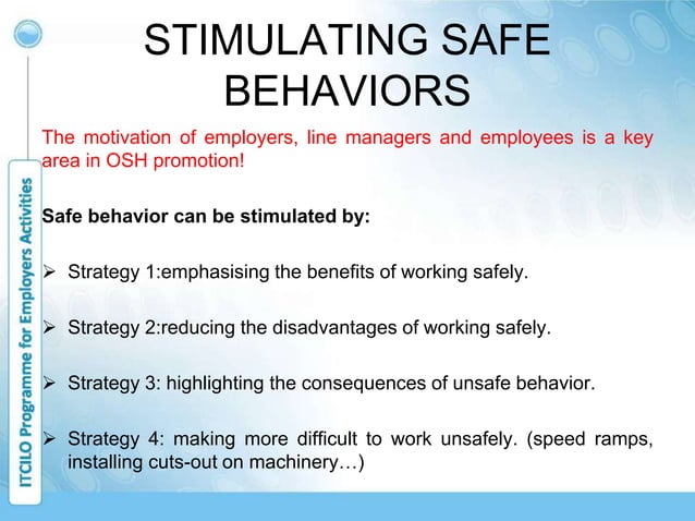 stimulating safe behaviours | PPT