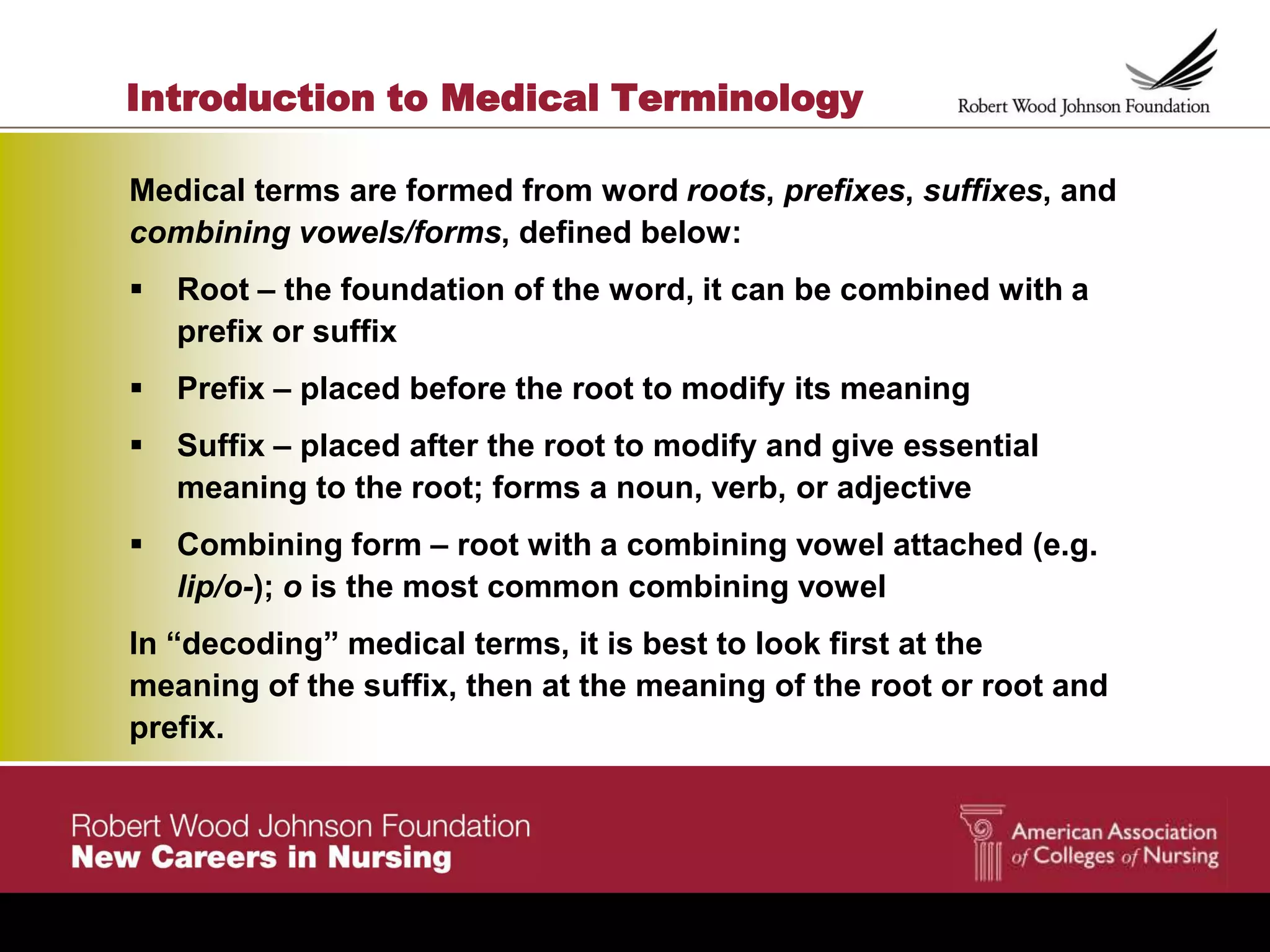 Mod4 medical terminology v2a - revised 06262013 | PPTX