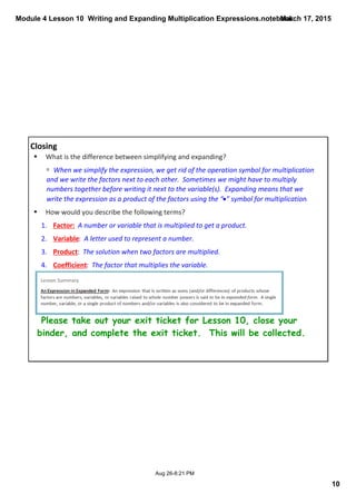 Mod 4 lesson 10 | PDF | Homework and Study | Education