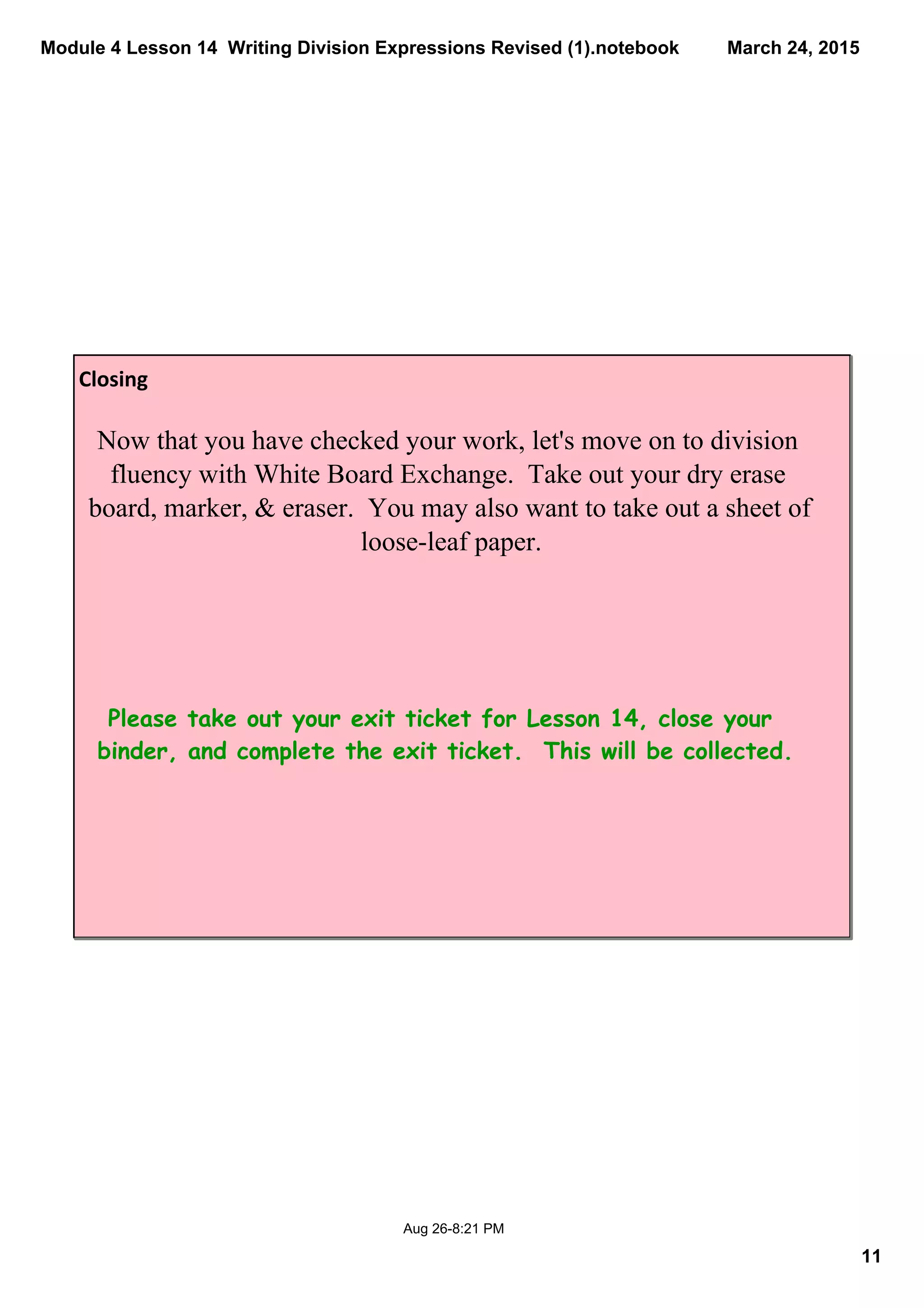 Mod 4 lesson 14 | PDF