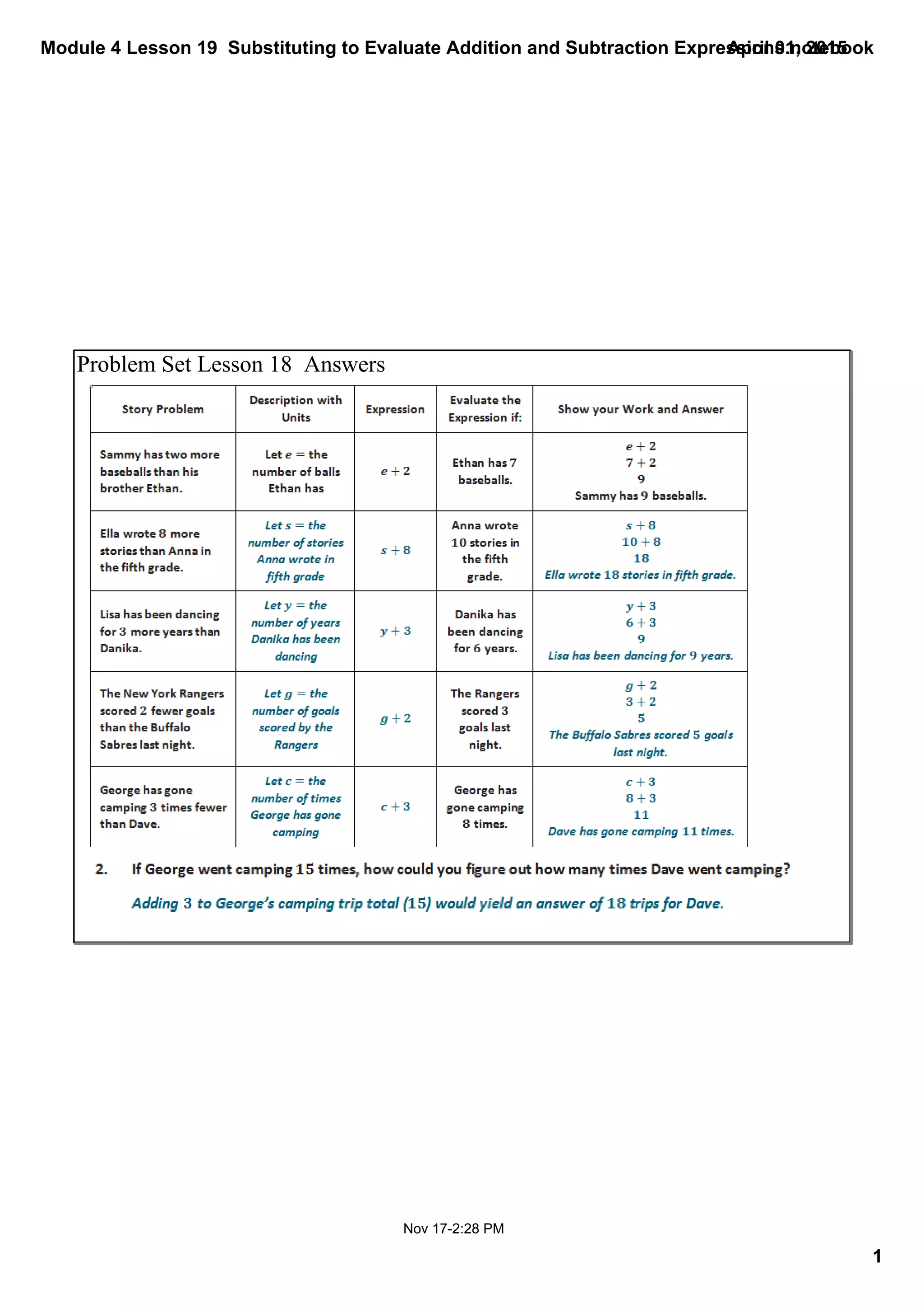 Mod 4 lesson 19 | PDF