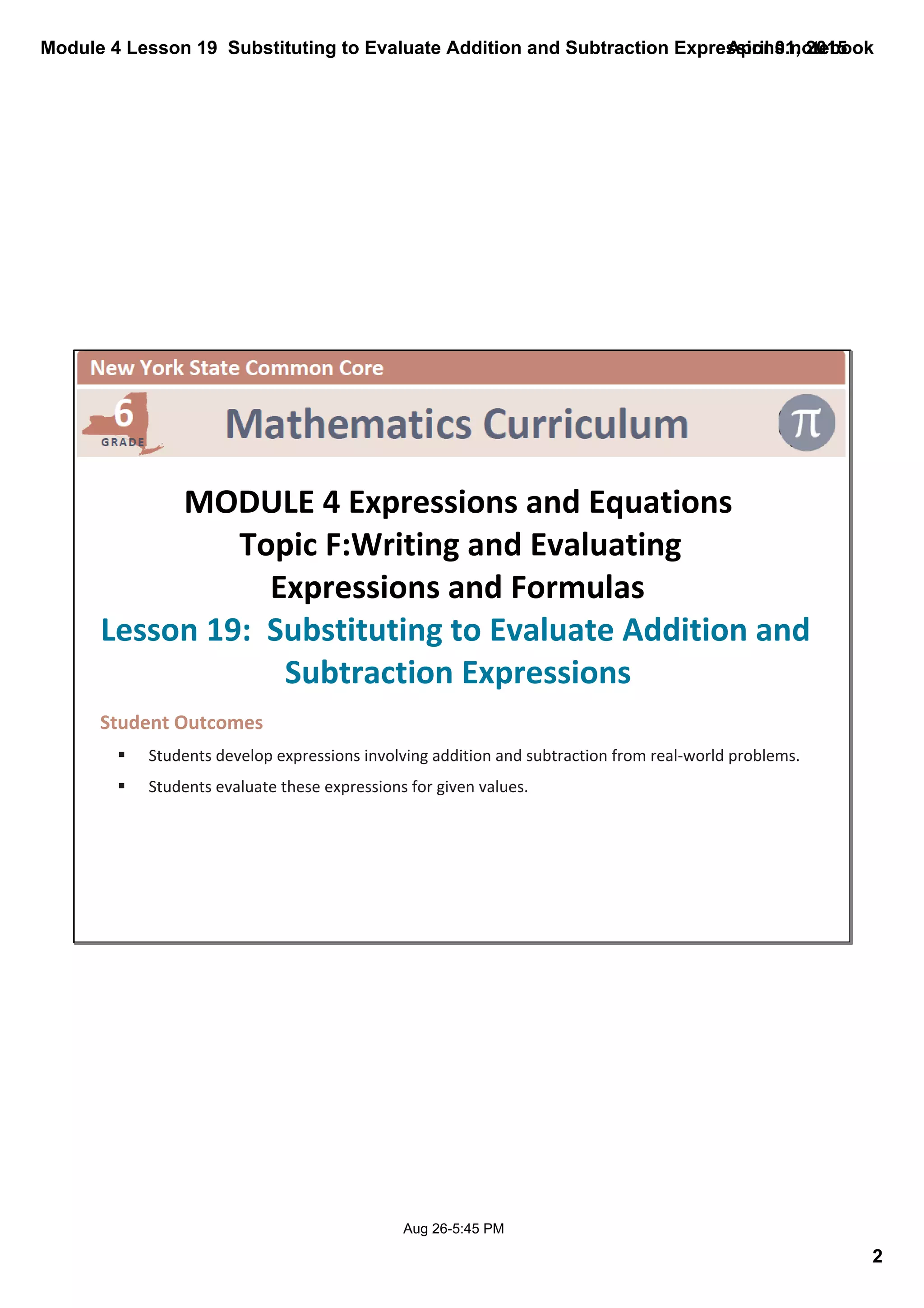 Mod 4 lesson 19 | PDF