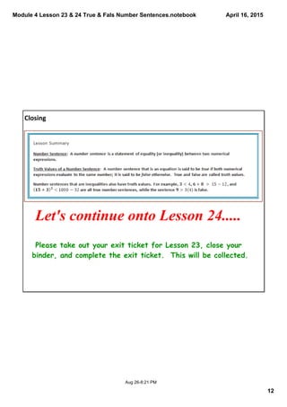 Mod 4 lesson 23 | PDF