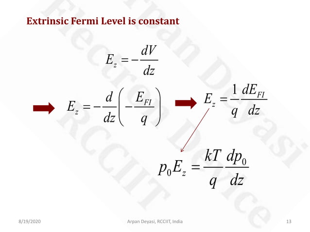 p-n junction: built-in potential and constant Fermi level | PPT | Free ...