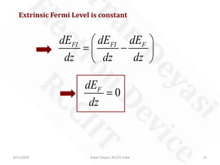 Built-in potential and extrinsic Fermi level in p-n junction diode | PDF