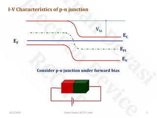 I-V characteristics of p-n junction diode | PDF