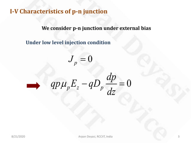 I-V characteristics of p-n junction diode | PDF
