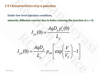 I-V characteristics of p-n junction diode | PDF
