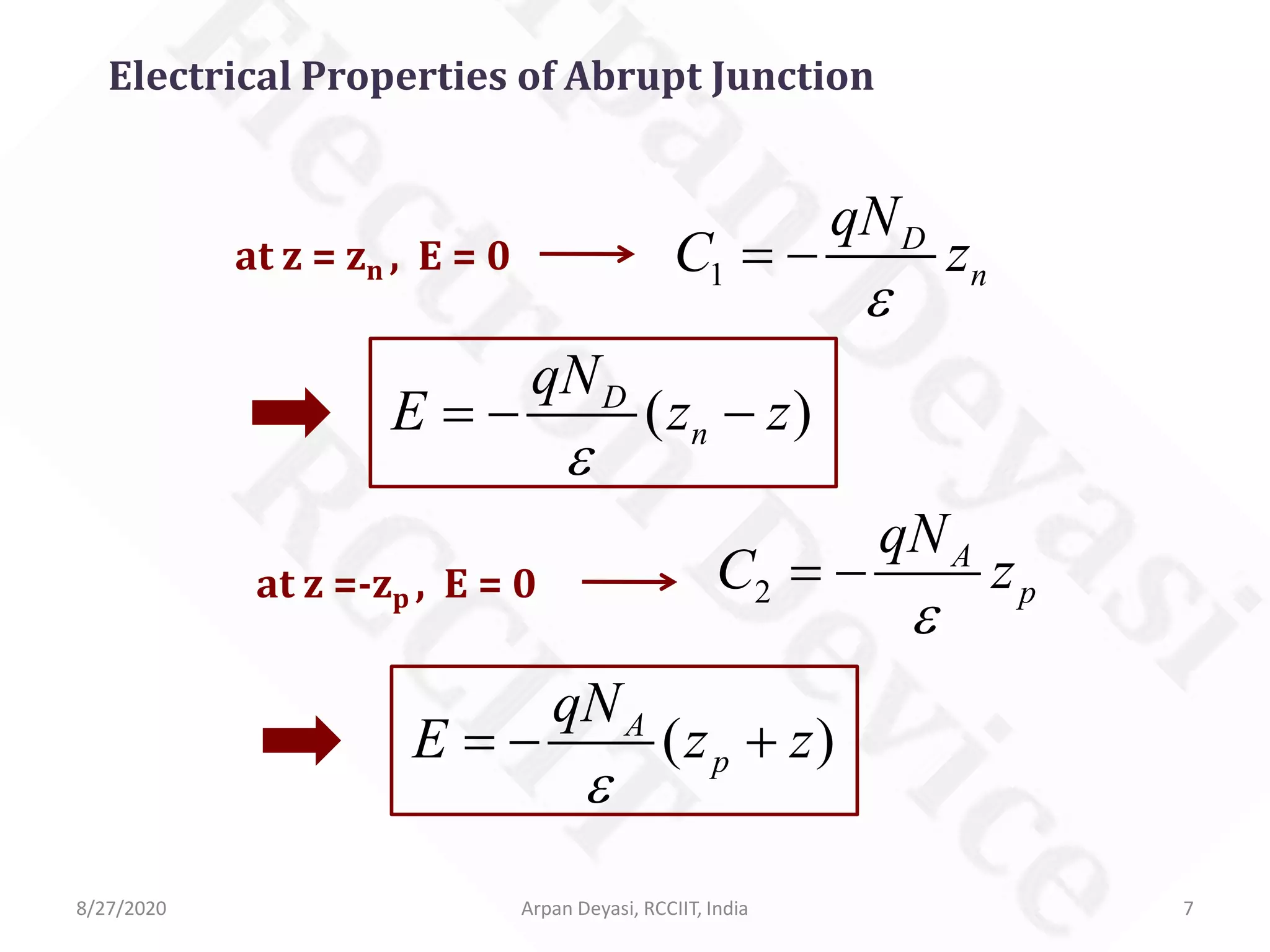 Electrical properties of p-n junction | PDF
