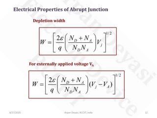 Electrical properties of p-n junction | PDF