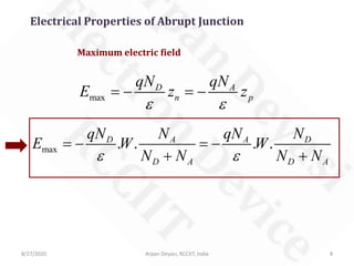 Electrical properties of p-n junction | PDF