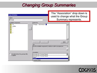Cognos Module 4 summarizing data | PPT