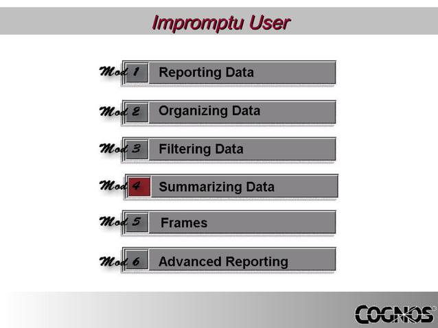 Cognos Module 4 summarizing data | PPT
