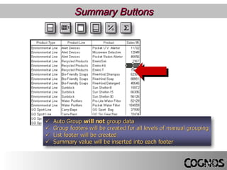 Cognos Module 4 summarizing data | PPT