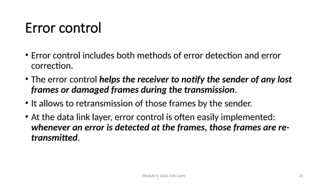 MOD 5 - Data link layer.pptx. . | PPT