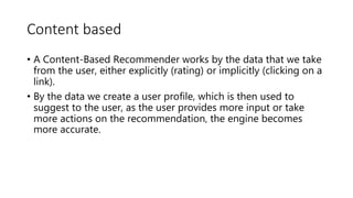 Mod5_Recommendation Systems.pptx | Operating Systems | Computer Software and Applications