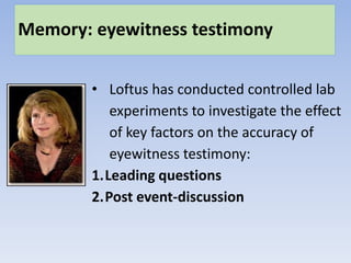 Mod 6 eyewitness testimony | PPTX
