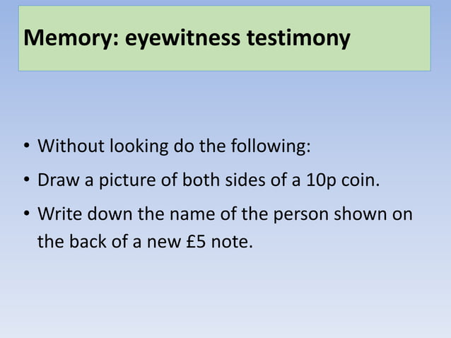 Mod 6 eyewitness testimony | PPTX | Law
