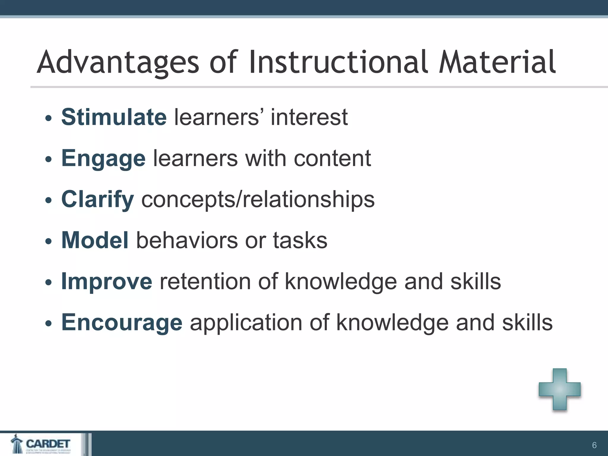 Module 6: Designing Instructional Material and Visual Arts | PPTX