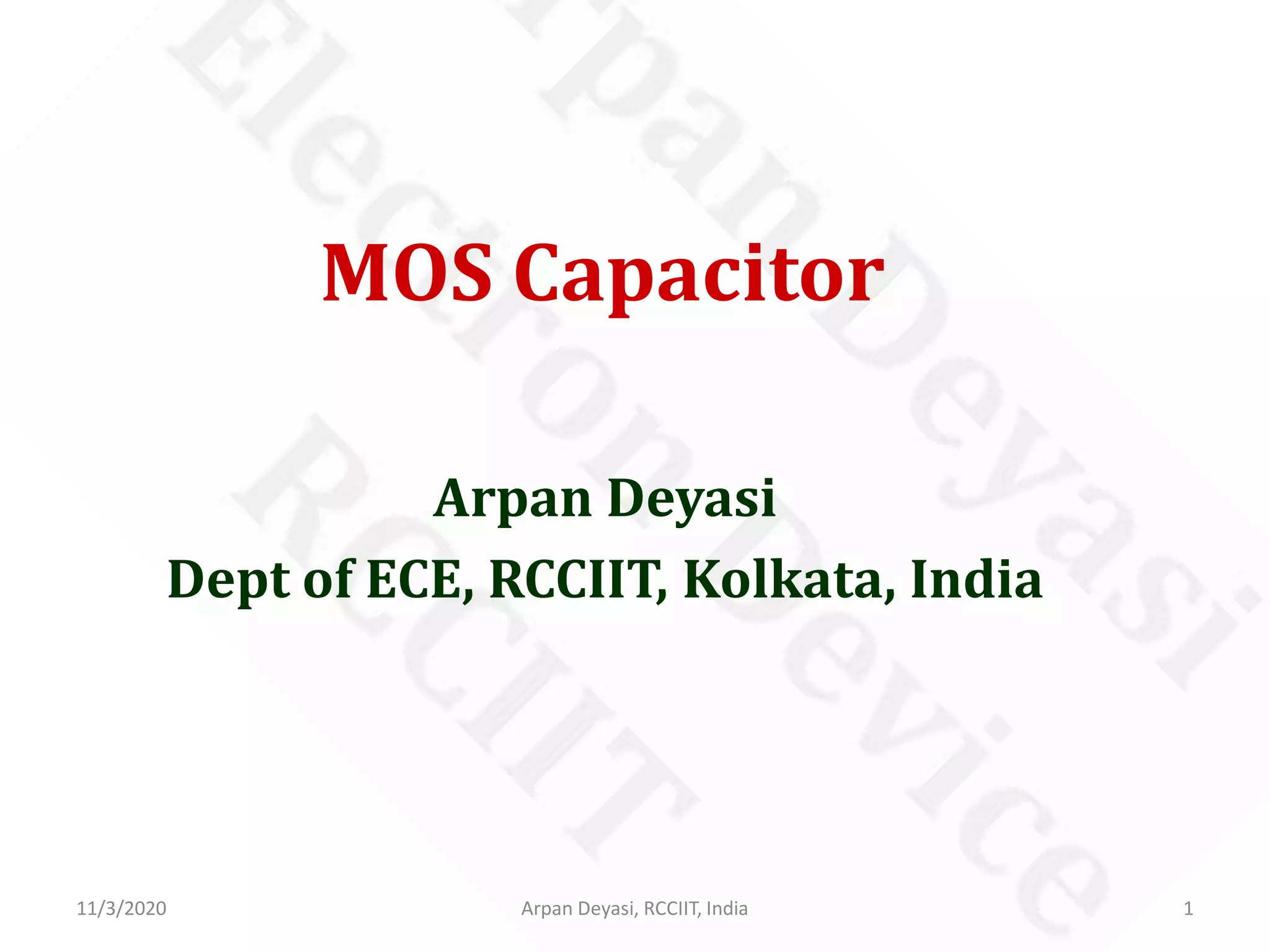 Foundation of MOS Capacitor | PDF | Consumer Electronics | Technology ...