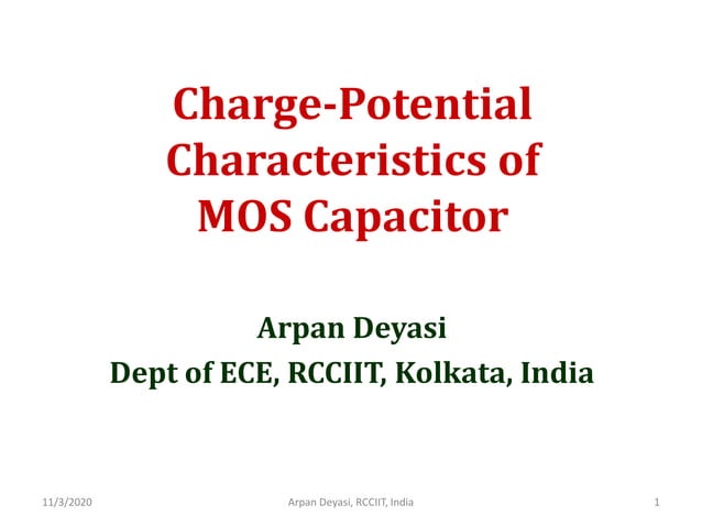 Q-V characteristics of MOS Capacitor | PPT
