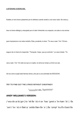 Listening/phonetics exercise | DOC