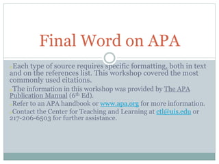 RESEARCH MOD 7a -APA CITATION METHODS.ppt