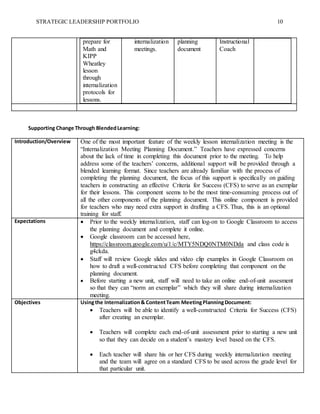Strategic Leadership Portfolio | DOCX | Professional School ...