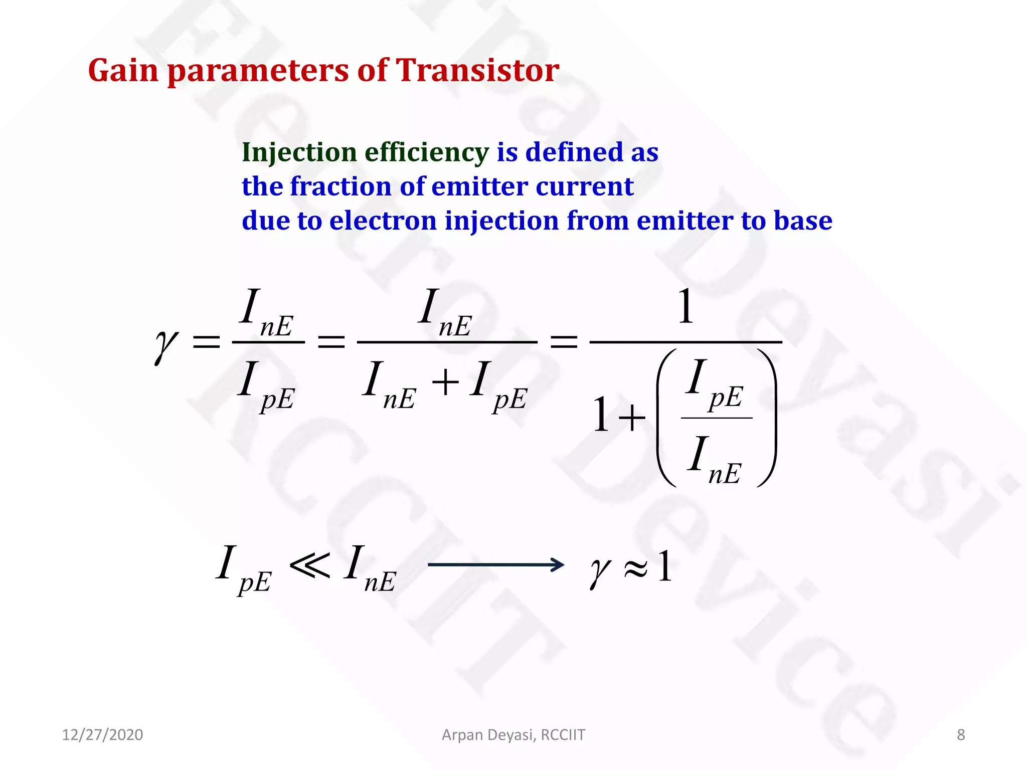 Gain parameters of BJT | PDF
