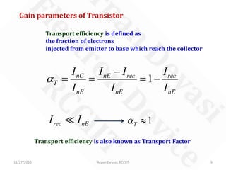Gain parameters of BJT | PDF