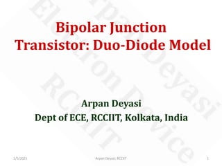 Duo-diode Models of BJT | PPT