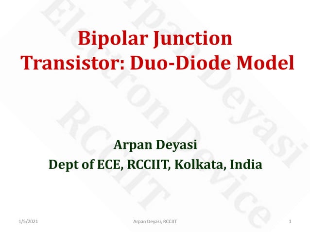 Duo-diode Models of BJT | PPT