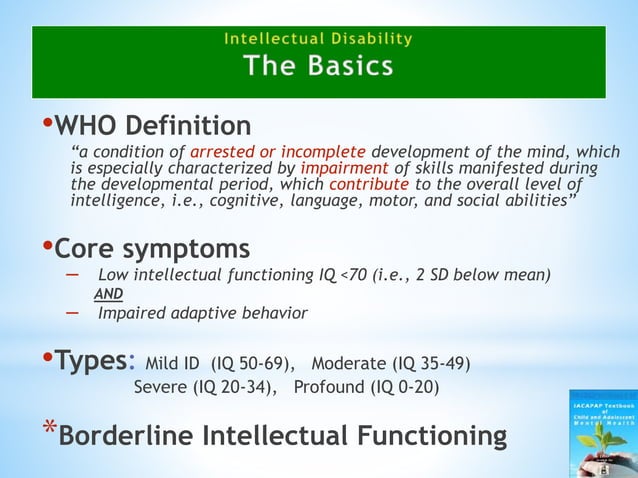 General guidelines for intellectual and developmental disabilities | PPT