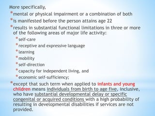 General guidelines for intellectual and developmental disabilities | PPTX