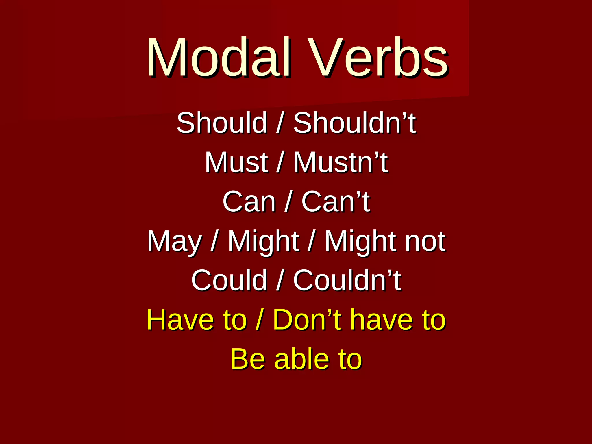 Modal verbs | PPT
