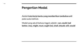 Modal Dalam Bahasa Inggris | PPTX