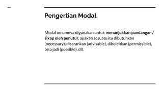 Modal Dalam Bahasa Inggris | PPTX