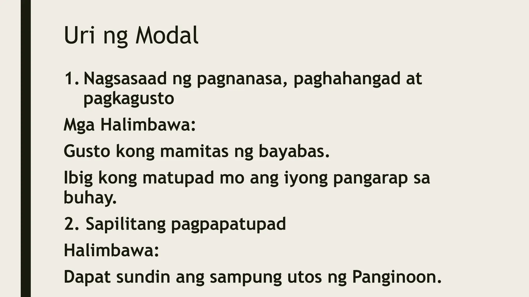 Modal aralin sa Filipino 9.................. | PPTX