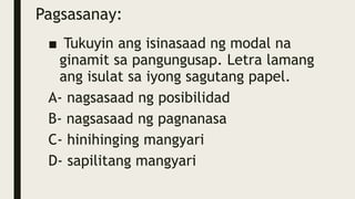 Modal aralin sa Filipino 9.................. | PPTX